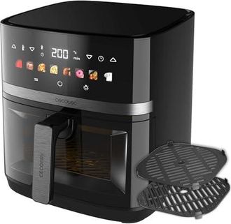 Cecotec Hei&szlig;luftfritteuse ohne &Ouml;l 8L Grillplatte - Grill - Doppelte Heizelemente - Air Fryer Cecofry&Grill Duoheat 8000. 2200W, Di&auml;tetisch und Digital, Fenste