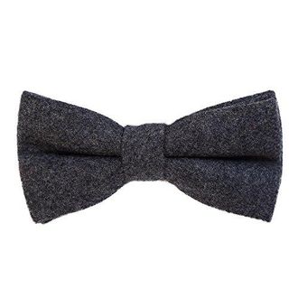 DonDon Noeud papillon en coton pour homme 12 x 6 cm avec crochet déjà lié et réglable - gris foncé