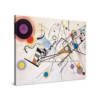 Picanova Wassily Kandinsky - Composition VIII 80x60cm - Photo sur Toile - Impression sur Toile Haut de Gamme - Image sur Toile pour Décoration Murale Moderne -