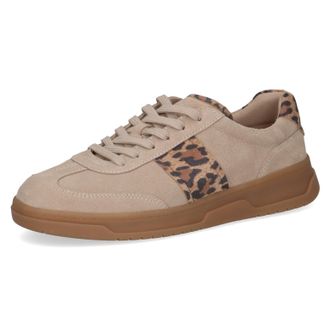Caprice Caprice Damen Sneaker flach aus Leder Rund, Beige (Sand Comb), 38 EU
