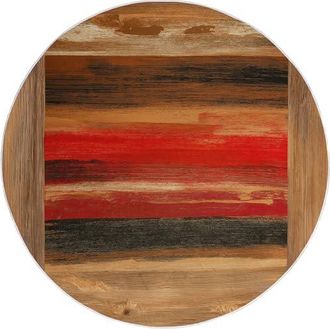 Generic Brun Tapis Rond Style Abstrait Lavable, antid&eacute;rapant l&eacute;ger &agrave; Poils Courts Tapis Rond, imprim&eacute; Minimaliste Grain De Bois pour Salon Chambre &agrave; Coucher C