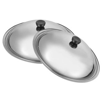 Cabilock 2st&uuml;cke Edelstahl Bratpfanne Deckel Topfdeckel Runder Kochtopfabdeckung Topfersatzdeckel F&uuml;r Pfannen Und T&ouml;pfe