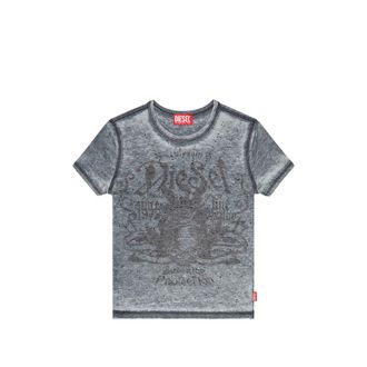 Diesel Slim Jersey T-shirt With Print And Studs
