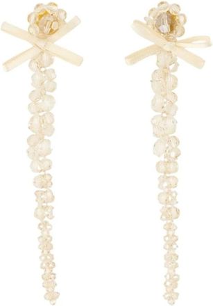 Simone Rocha Femme, Accessoires, Beige, Taille: ONE Size Boucles doreilles pendantes &agrave; perles avec d&eacute;coratif