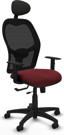 Piqueras y Crespo B&uuml;rostuhl, weiche Rollen, 1D-Arme, h&ouml;henverstellbare Lendenwirbelst&uuml;tze und festes Kopfteil, ausgestattet mit Syncro/Traslack und Schneideschaum, Schw