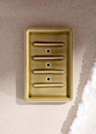 Mango Porte-savon en c&eacute;ramique craquel&eacute;e ocre - Home - Taille unique - MANGO HOME