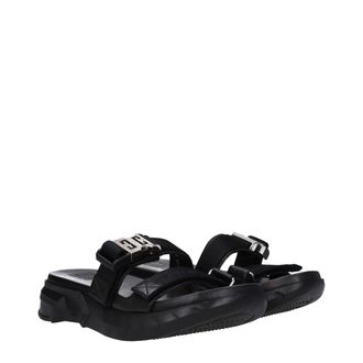 Givenchy Mens Black Fabric Slippers