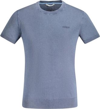 Guess Homme, Pulls, Bleu, Taille: XL T-shirt pull en m&eacute;lange de soie