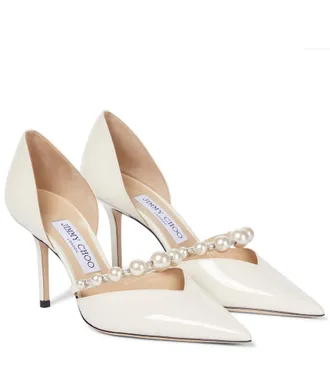 Jimmy Choo London Pumps Aurelie 85 aus Lackleder mit Zierperlen