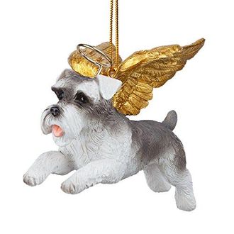 Design Toscano JH170719 Christbaumschmuck - Ehrenfigur der Pooch Miniaturschnauzer Urlaub Engel Hund Ornamente
