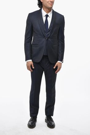 Corneliani 3-teiliger Anzug CERIMONIA ACADEMY mit Details aus Satin Corneliani