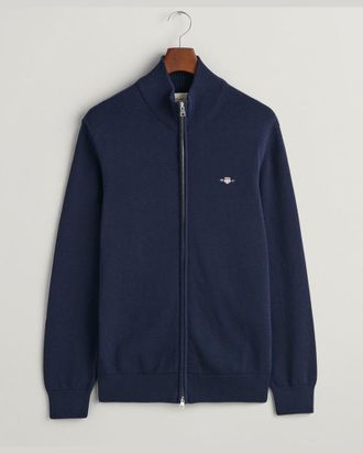 GANT Strickjacke aus Baumwolle mit Logo-Stickerei in