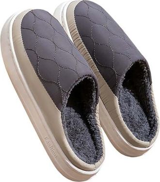 Generic Pantoufles pour homme et femme - En peluche l&eacute;g&egrave;re - Chaudes - Confortables - Chaudes - Pour lhiver - Pour lext&eacute;rieur et lint&eacute;rieur, gris, 43 EU