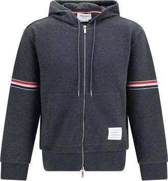 Thom Browne SweaT-shirt &agrave; capuche zipp&eacute; classique 4 Barres - Homme - Sweatshirts et sweats &agrave; capuche - Noir - Taille: S