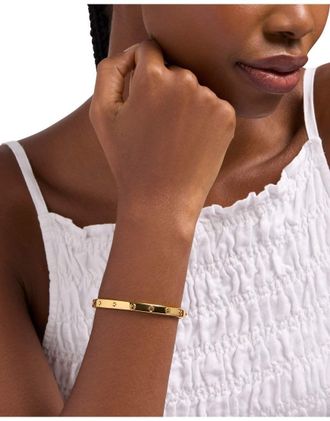 Michael Kors MKJ8615710 - Bracelet jonc avec logo pour femme - Dor&eacute;