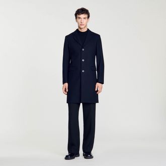 Sandro Manteau en laine et cachemire
