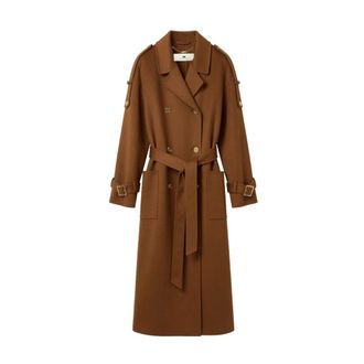Elisabetta Franchi Langer Mantel - - Coats - Damen - Braun - S