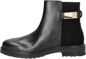 Tommy Hilfiger Damen Chelsea Boots aus Leder, Schwarz (Black), 36