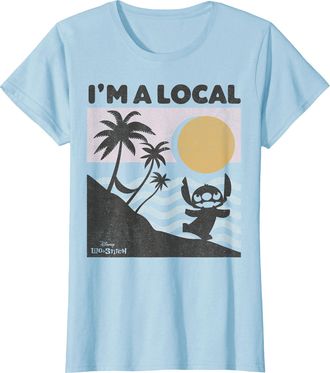 Disney Lilo & Stitch Im A Local Stitch Beach-Silhouette T-Shirt