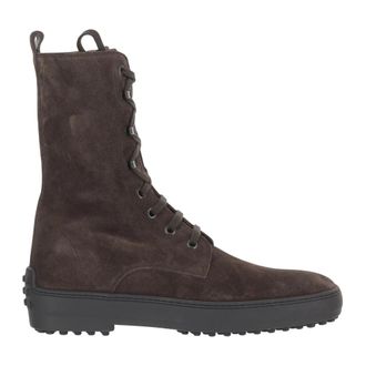 Tod's Wildleder Schn&uuml;rstiefel Braun Rei&szlig;verschluss - - Shoes - Damen - Braun - 37 1/2 EU
