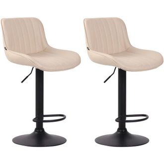 Clp Ensemble de 2 tabourets de bar lentini dans la cr&egrave;me comme, Schwarz
