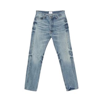 Rhude Jean droit us&eacute; - Homme - Jeans - Bleu - Taille: W34