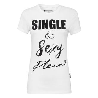Philipp Plein Femme, Tops, Blanc, Taille: 36 FR T-Shirt Col Rond