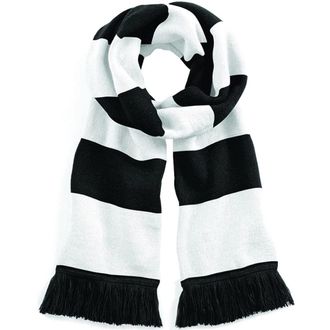 Beechfield Unisex Stadium Scarf Schal, Mehrfarbig (Black/White 00), One Size