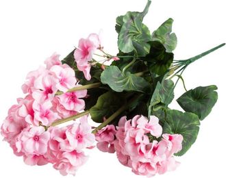 Botanic-Haus künstlicher Geranienbusch/Kunstgeranie groß mit Mehreren Stielen Farbe: pink