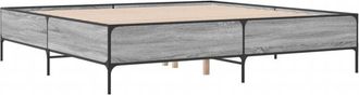 vidaXL Bettgestell Grau Sonoma 180x200 cm Holzwerkstoff und Metall Vidaxl