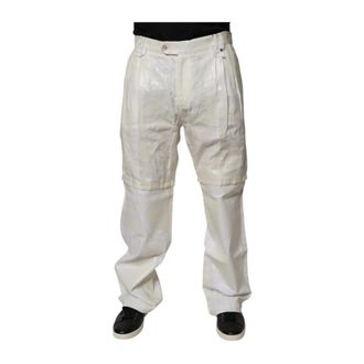 Dolce & Gabbana Ma&szlig;geschneiderte Anzughose mit Pr&auml;gung - - Trousers - Herren - Wei&szlig; - M