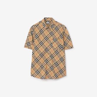 Burberry Chemise casual en lin Check, Size: XXXL