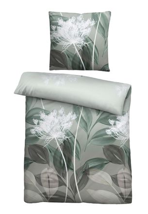 Biberna Feinbiber Bettw&auml;sche 0004100 BL&Auml;TTERRANKE 1x 135x200 cm + 1x 80x80 cm, fichte