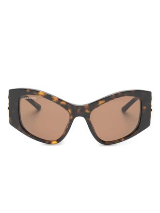 Balenciaga lunettes de soleil Dynasty XL &agrave; monture en D - Marron