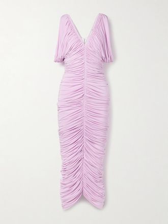 Magda Butrym Gerafftes Midikleid Aus Gl&auml;nzendem Jersey - Pink