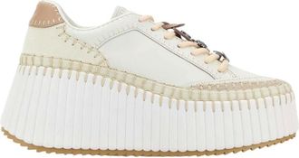 Chlo&eacute; Femme, Chaussures, Blanc, Taille: 39 EU Nama Baskets Plateforme