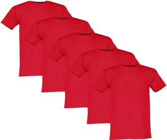 Fruit Of The Loom Original T Shirt 5er-Pack Herren, Red, 3XL