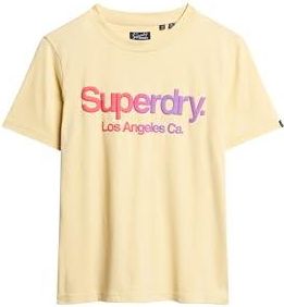 Superdry T-shirt Tonal Rainbow Core pour femme, Jaune vieilli, 36