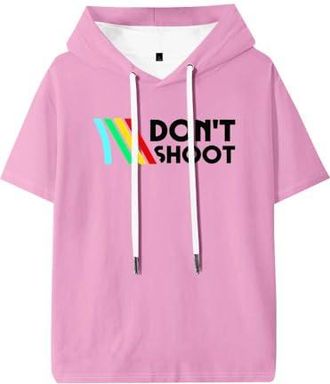 Generic Arc Raiders Dont Shoot T-shirts &agrave; capuche unisexe &agrave; manches courtes V&ecirc;tements d&eacute;contract&eacute;s, rose, XXS