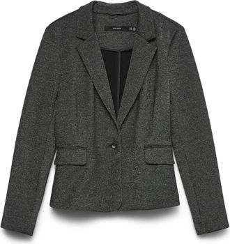 Vero Moda Damen Vmjulia Ls Glitter Blazer JRS Noos, Black, 36