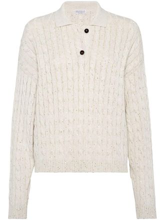Brunello Cucinelli Pullover mit Pailletten - Nude