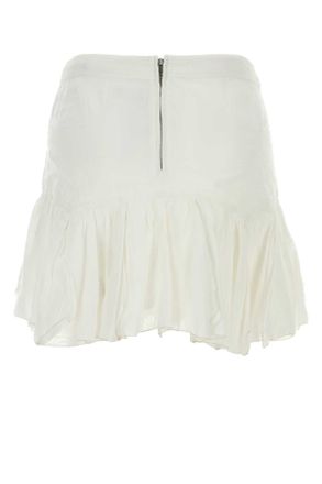 Isabel Marant Womens Daneen Mini Skirt White Cotton Viscose