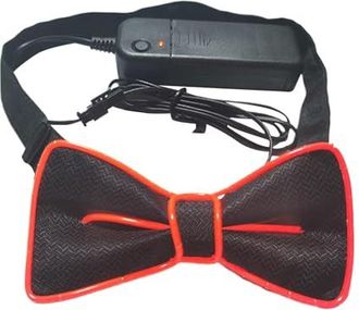 Generico Cravates lumineuses pour hommes, noeud papillon LED avec lumière réglable, noeud papillon néon amusant pour Halloween, festival de musique, rouge, Con