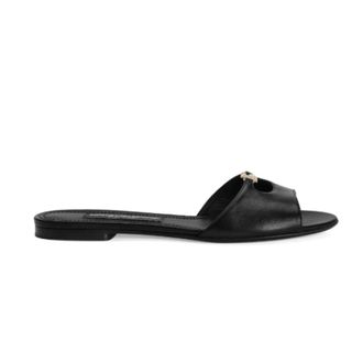 Dolce & Gabbana Bianca 2.0 Flache Pantoletten - - Shoes - Damen - Schwarzk - 39 EU