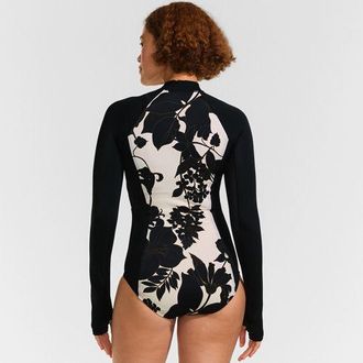 Lands End Lang&auml;rmeliger Komfort-Badeanzug, Damen, Gr&ouml;&szlig;e:44 regular, Wei&szlig;, Elasthan/Nylon-Mischung, by Lands End