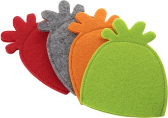 Fackelmann Fackelmann Eierw&auml;rmer, Eiw&auml;rmer aus Filz, Osterdeko f&uuml;r Fr&uuml;hst&uuml;ckseier (Farbe: Rot, Grau, Gr&uuml;n, Orange), Menge: 4 St&uuml;ck