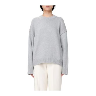 Theory Femme, Pulls, Gris, Taille: 38 FR Pull en tricot gris à coupe décontractée
