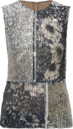 Maison Margiela Femme, Tops, Gris, Taille: 38 FR Sequin Floral Top