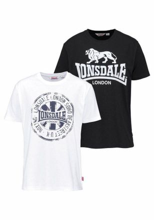 Lonsdale T-Shirt DILDAWN (Packung, 2-tlg., 2er-Pack) mit Used-Look, Kurzarm, aus Baumwoll-Jersey, schmale Passform