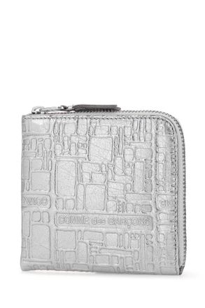 Comme Des Gar&ccedil;ons Mens Silver Leather Card Holder Portafogli Wallet